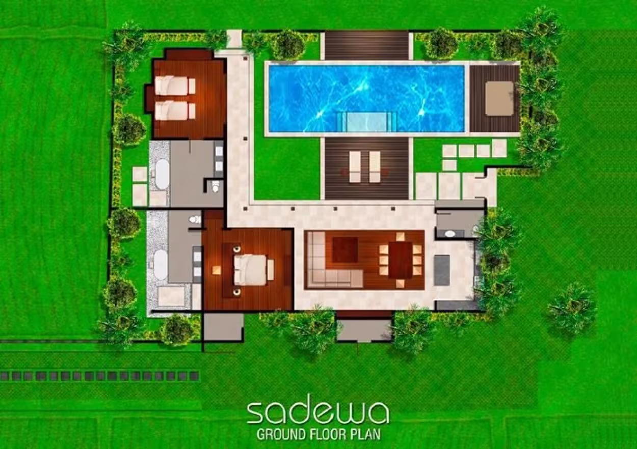 Villa Saba Sadewa - 2 Br Canggu - Location Villa de Luxe | Chef & Personnel